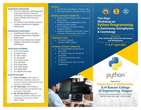 Two Days Workshop On Python Programming In Astronomy Astrophysics