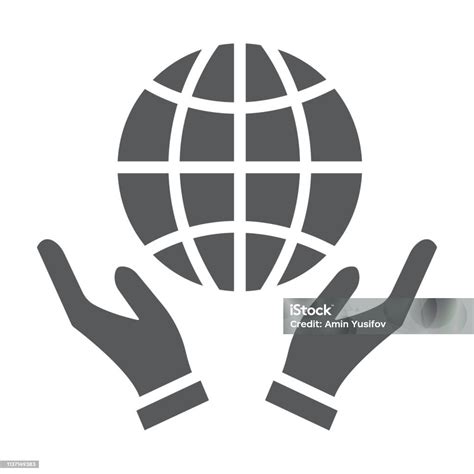 손에 지구 문양 아이콘 생태와 지구 무기 기호에 행성 벡터 그래픽 흰색 바탕에 단색 패턴 손에 대한 스톡 벡터 아트 및 기타 이미지 Istock