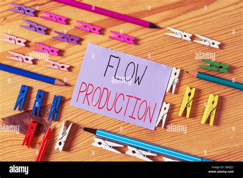 Text Sign Showing Flow Production Business Photo Text Items Are