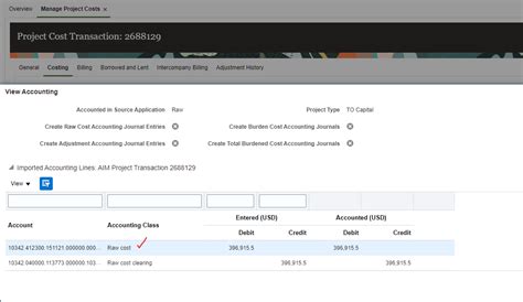 How To Identify A Project Cost Accounting String Specific To The Cost And Not The Offset