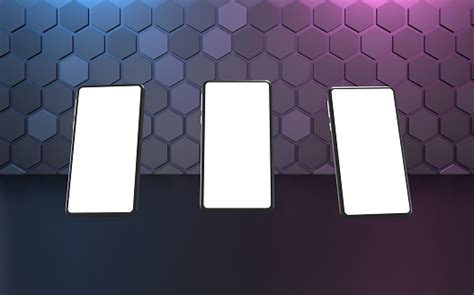 육각형 3d 배경 스마트 폰 흰색 화면 그림 렌더링 전단지 디자인 비즈니스 디자인 모든 제품 디자인 등 0명에 대한 스톡 사진 및 기타 이미지 Istock