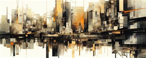 Collision Of Architectural Elements And Abstract Shapes Creating A
