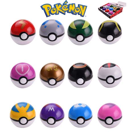 Set Of 12 Pcs Pokemon Pokeball Set Poke Big Master Ball Plus Original
