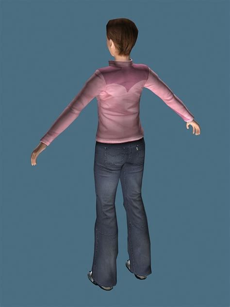 Casual Girl Medium Poly 3d Model 29 Max Free3d