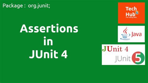 Assertions In Junit 4 Java Techhub Youtube