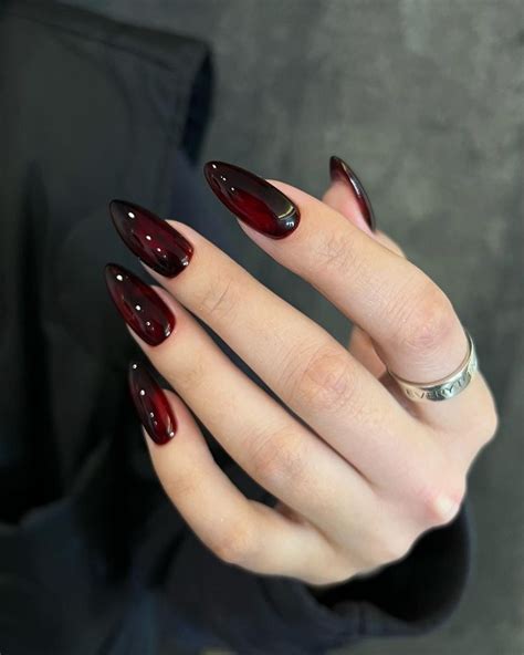 Pin By Klaudia Galent On Gothic In 2025 Stylish Nails Red Nails Gel