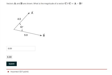 Solved Vectors A And B Are Shown What Is The Magnitude Of A Chegg