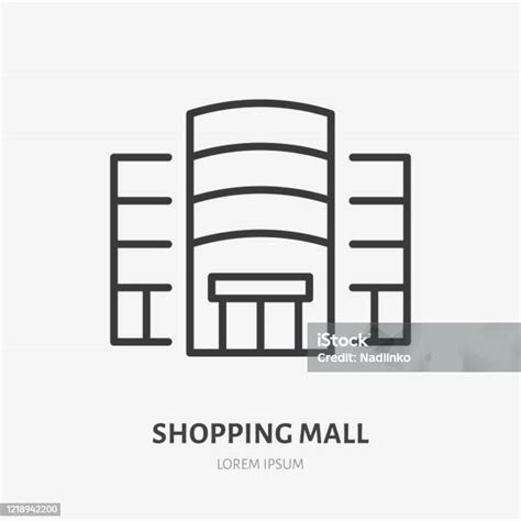 쇼핑몰 라인 아이콘 쇼핑 센터의 벡터 픽토그램 상점 건물 슈퍼마켓 일러스트 부동산 임대 로고 에 대한 기호 건물 외관에 대한 스톡 벡터 아트 및 기타 이미지 Istock
