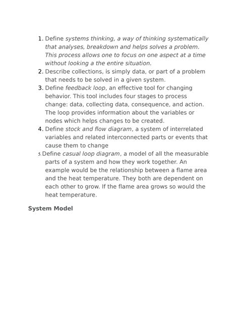 Activity Systems Thinking Project Milestone Define Systems Thinking A Way Of Thinking