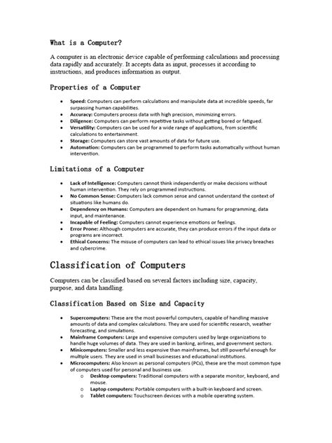 Computer Fundametal Pdf Computer Data Storage Computer Hardware
