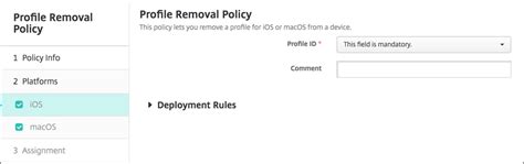 Profile Removal Device Policy Xenmobile Server