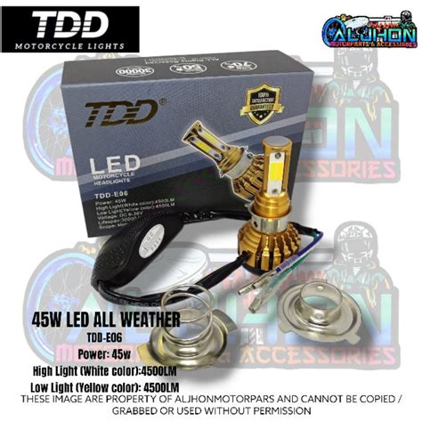 Tdd Led All Weather 45w Tdd E06 White And Yellow Light Shopee Philippines