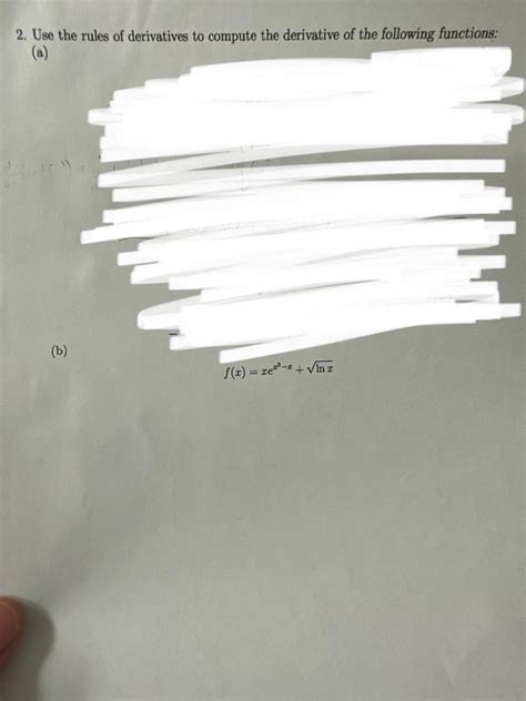 Solved 2 Use The Rules Of Derivatives To Compute The