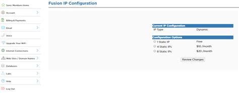 Static Ip Service Sonic