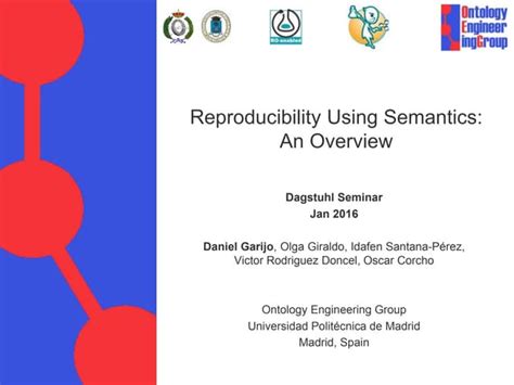 Reproducibility Using Semantics An Overview Ppt