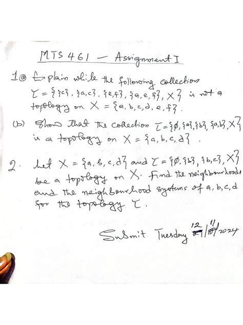 Topological Spaces Assignment 1 Pdf