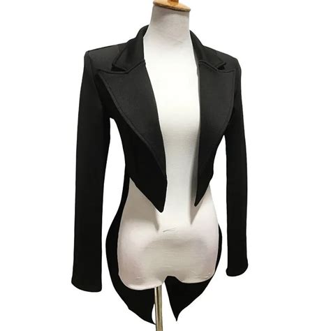 Women White Black Tailcoat Sexy Leading Dancer Jazz Dance Groups