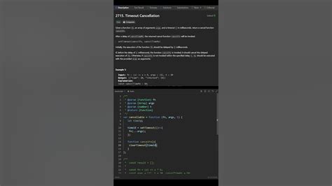 Leetcode 30 Days Javascript Challenge Solving Timeout Cancellation 2715 Leetcode