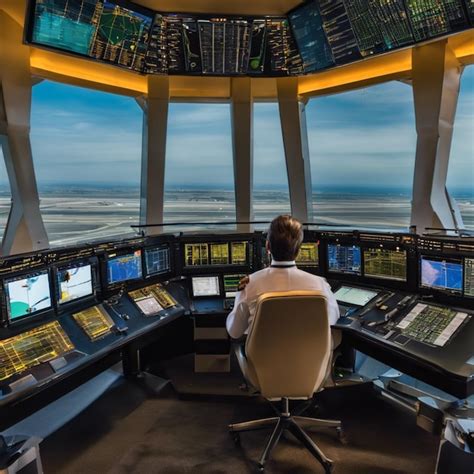 Premium Ai Image Air Traffic Controller Safeguarding Skies Ensuring Precision In Aviation