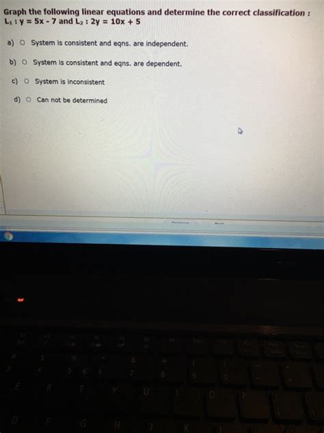 Solved Graph The Following Linear Equations And Determine
