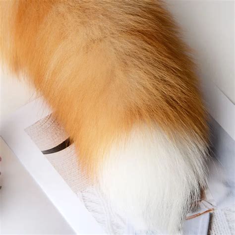 Jual Separable Anal Plug Real Fox Tail Cosplay Butt Plug Anal Sex Tail