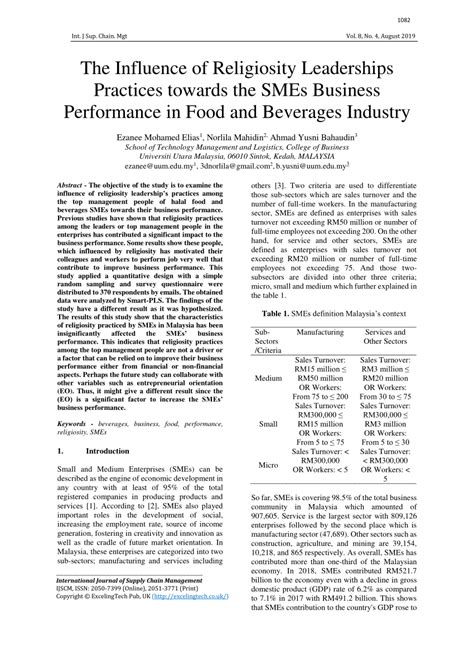 Pdf The Influence Of Religiosity Leaderships Practices Towards The Smes Business Performance