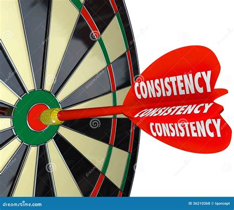 Consistency Dependable Reliable Perfect Score Dart Board Stock Illustration Illustration Of