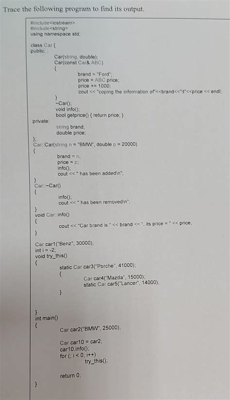 Solved Following Program To Find Its Output Winclude ABC Chegg