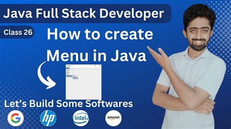 How To Create Menubars Menu And Menuitems In Java Java Full Stack Swing Lecture 26 Youtube