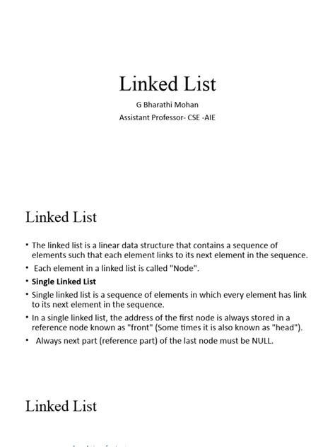 Lecture 2 Linked List Download Free Pdf Computer Programming Computer Science
