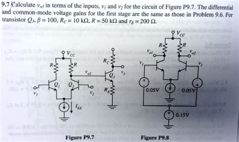 Solved The Differential Voltage Gain Ad Is 100 And The Common Mode Voltage Gain Ac Is 0 5 For