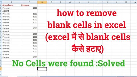 how to remove blank cells in excel no cells were found solved excel