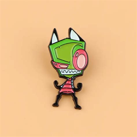 Invader Zim Pin Black Metal Mercantile