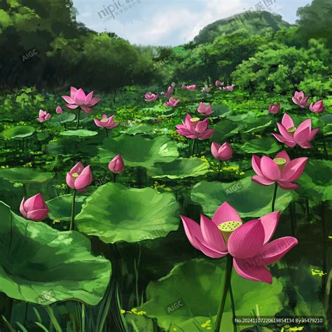 Ai创作图荷花大场景 3d荷花 写实荷花 数码手绘荷花 风景画荷花 写实画莲花睡莲 精致莲花荷塘 荷花效果图 手绘荷花湖 荷花池塘荷色哈尼族 唯美荷花夏日荷塘 荷花油画效果 荷花风景图 唯美