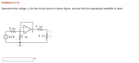 Solved Problem 6 3 9 Determine The Voltage V For The Chegg Com