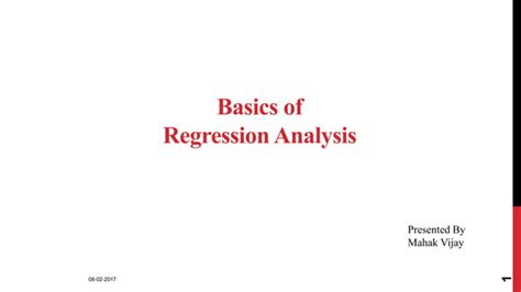 Basics Of Regression Analysis Pptx Physics Science