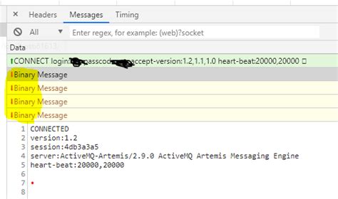 Activemq Artemis Stomp Over Websocket Frame Type Stack Overflow