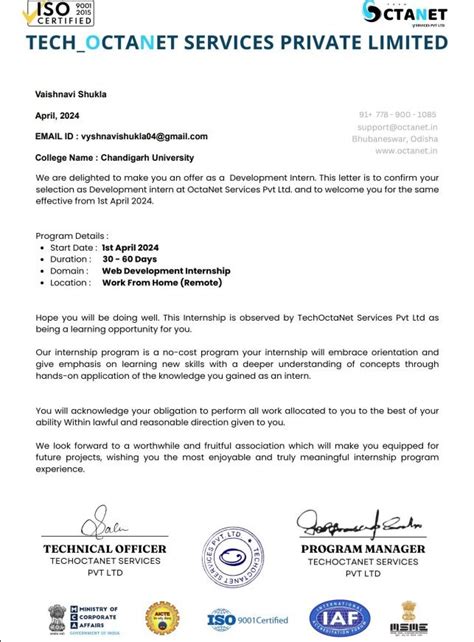 Vaishnavi Shukla On Linkedin Internship Webdevelopment Newbeginnings Octanetservices Excited