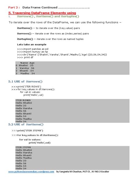 Traversing Dataframe Elements Using Iterrows Iteritems And Itertuples