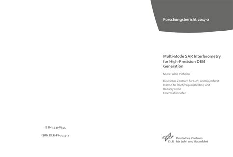Pdf Multi Mode Sar Interferometry For High Precision Dem Generation
