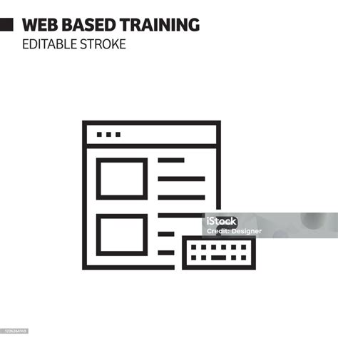 웹 기반 학습 선 아이콘 윤곽선 벡터 기호 그림 픽셀 완벽 편집 스트로크 아이콘에 대한 스톡 벡터 아트 및 기타 이미지 아이콘 인터넷 학습 Istock