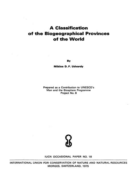 Pdf A Classification Of The Biogeographical Provinces Of The World