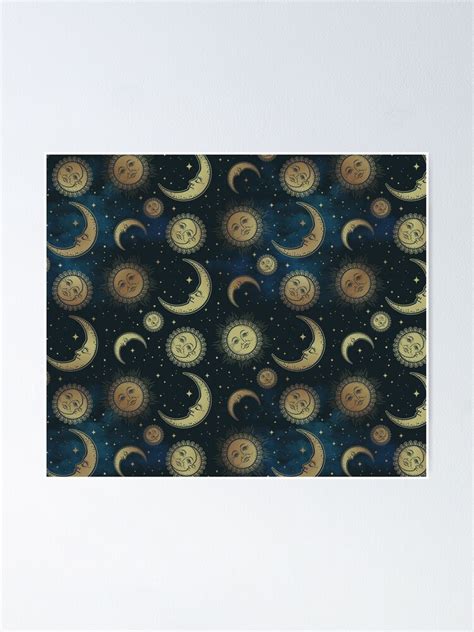 Retro Sun Moon And Stars Vintage Celestial Night Poster For Sale By