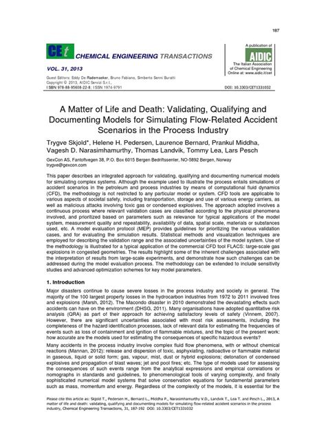 a matter of life and death validating qualifying and documenting