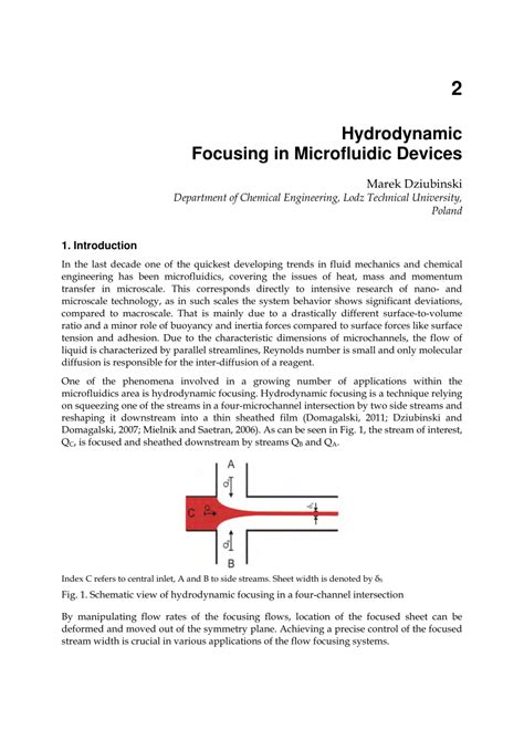 Pdf Hydrodynamic Focusing In Microfluidic Devices