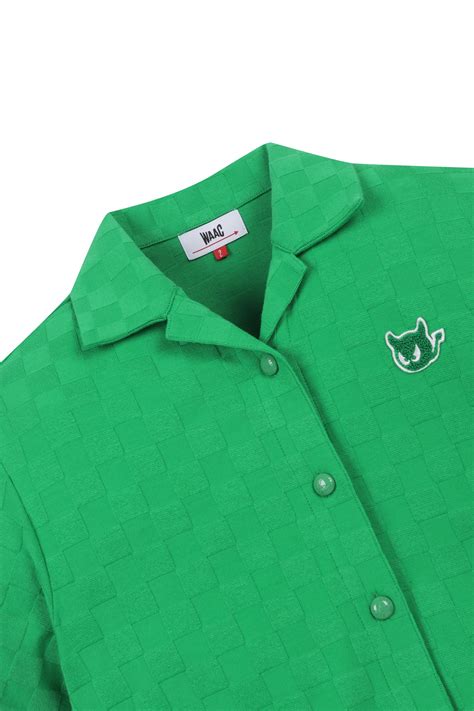 여성 체크 반팔 저지 셔츠waac