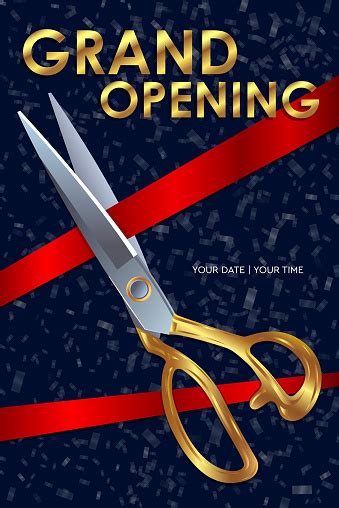 금 손잡이가있는 가위는 빨간 리본을 자릅니다 그랜드 오프닝 0명에 대한 스톡 벡터 아트 및 기타 이미지 0명 가위 개념 Istock