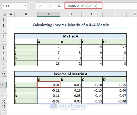 How To Calculate Inverse Matrix In Excel 3 Ways Exceldemy