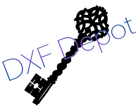 Skeleton Key Dxf Format CNC Cut File Vector Art Clip Etsy