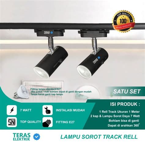 Lampu Sorot Rell Track Paket Rell Meter Isi Lampu Fitting E Lampu Dekorasi Lampu Plafon